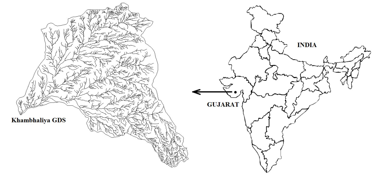 Digitized 6th order drainage network map of ozat catchment.