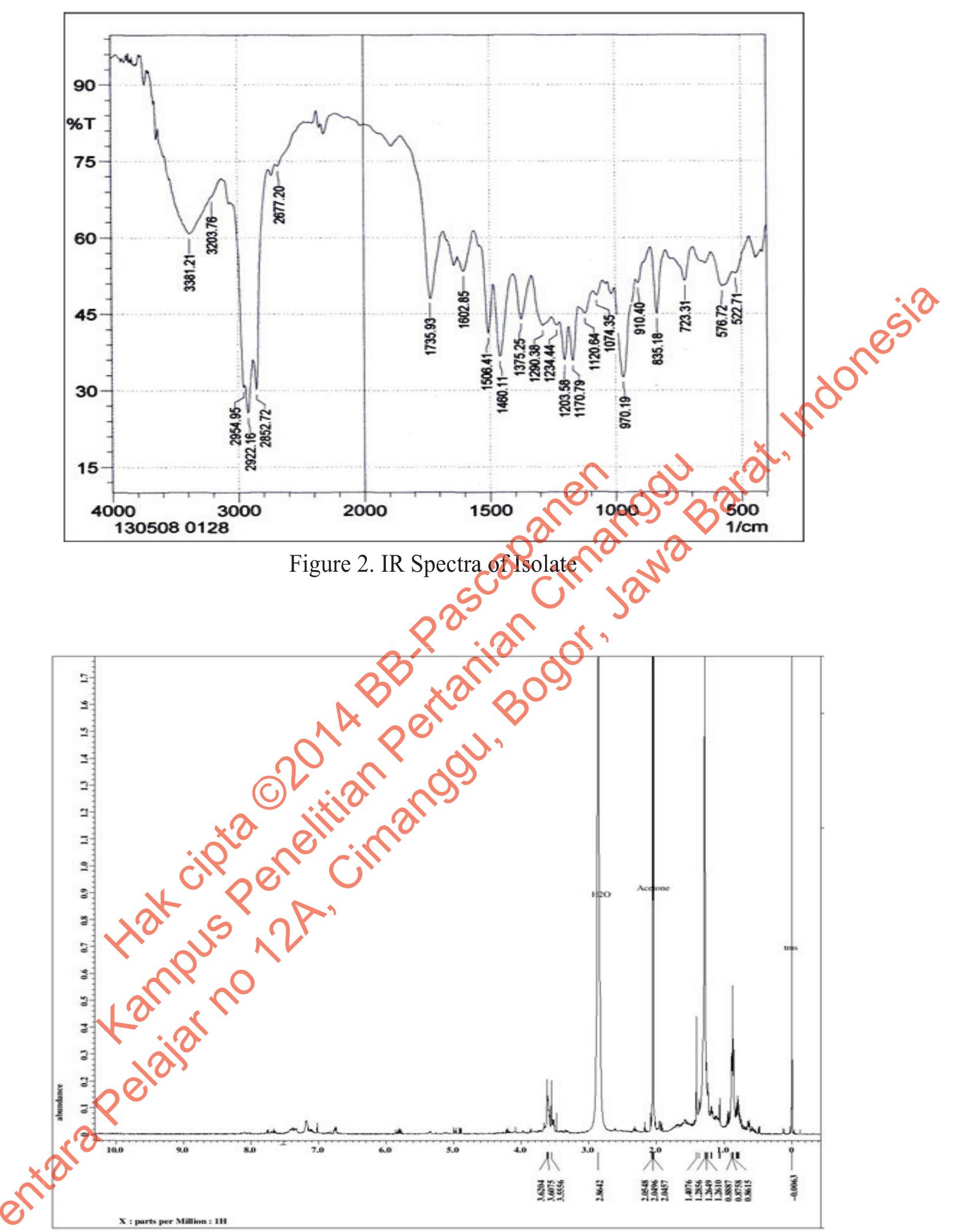 Nmr spectra of isolate 1