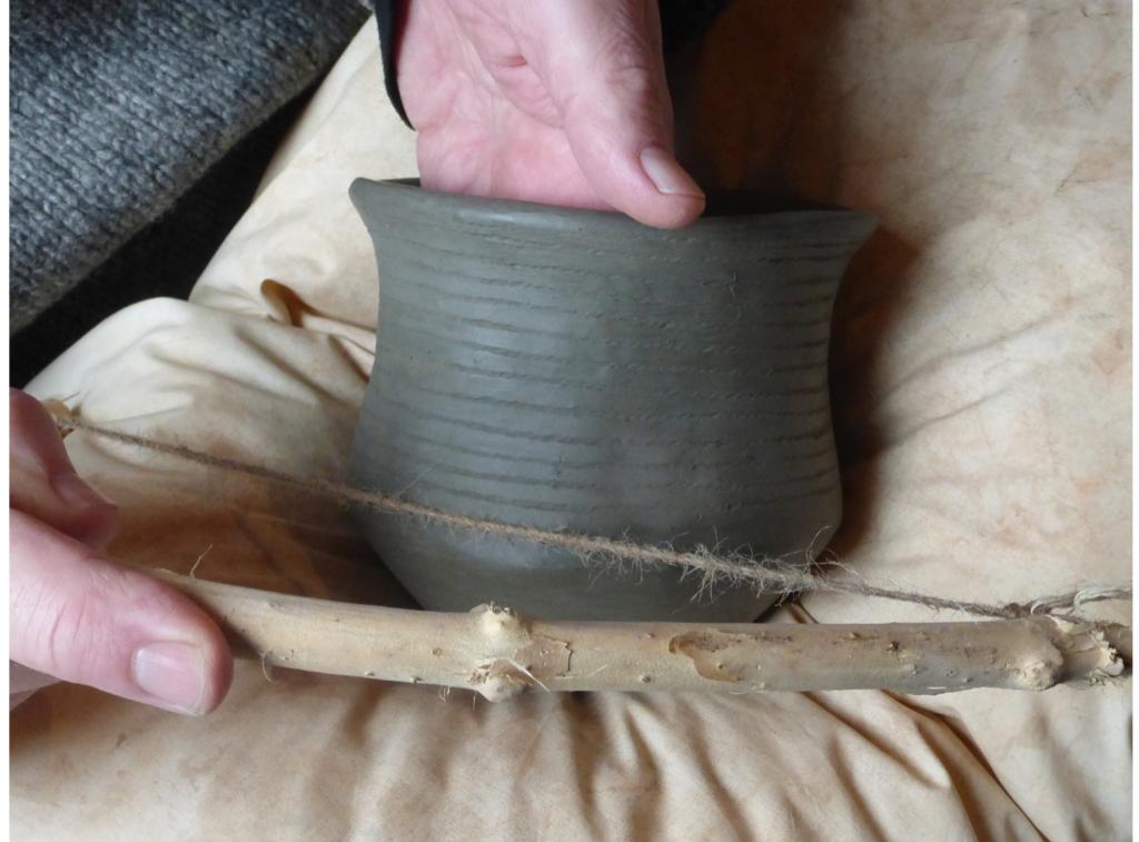 Application of impressed cord decoration on ¢ replica beaker