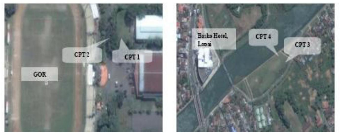 Cpt test point on the lapai and gor sides the soil