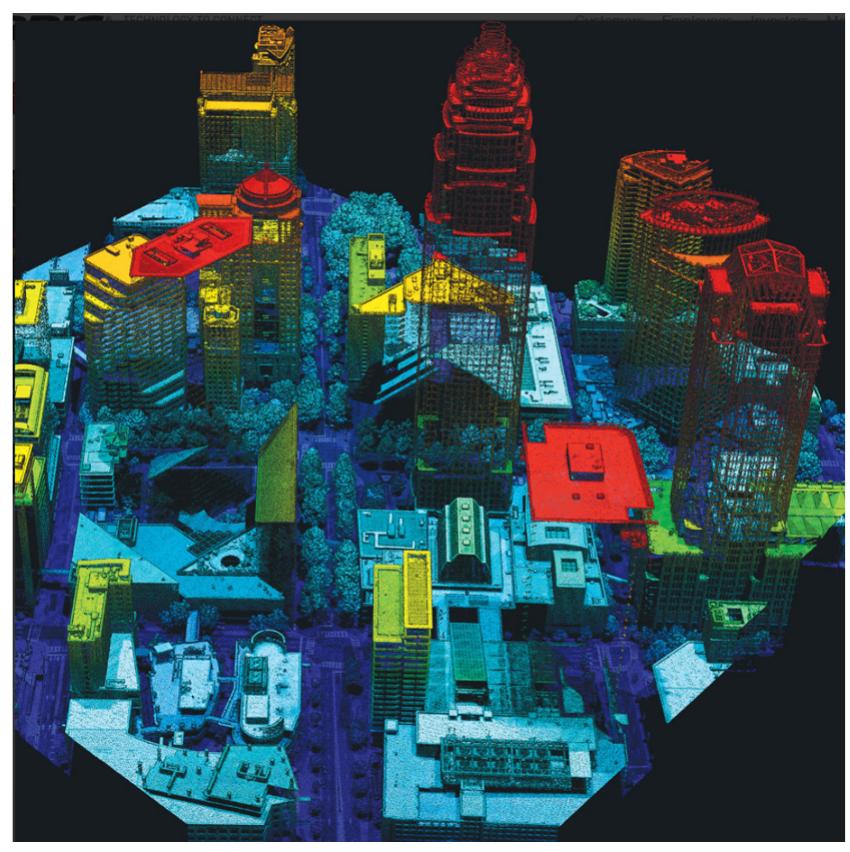 Example of a 3-d urban data collection using a geiger mode