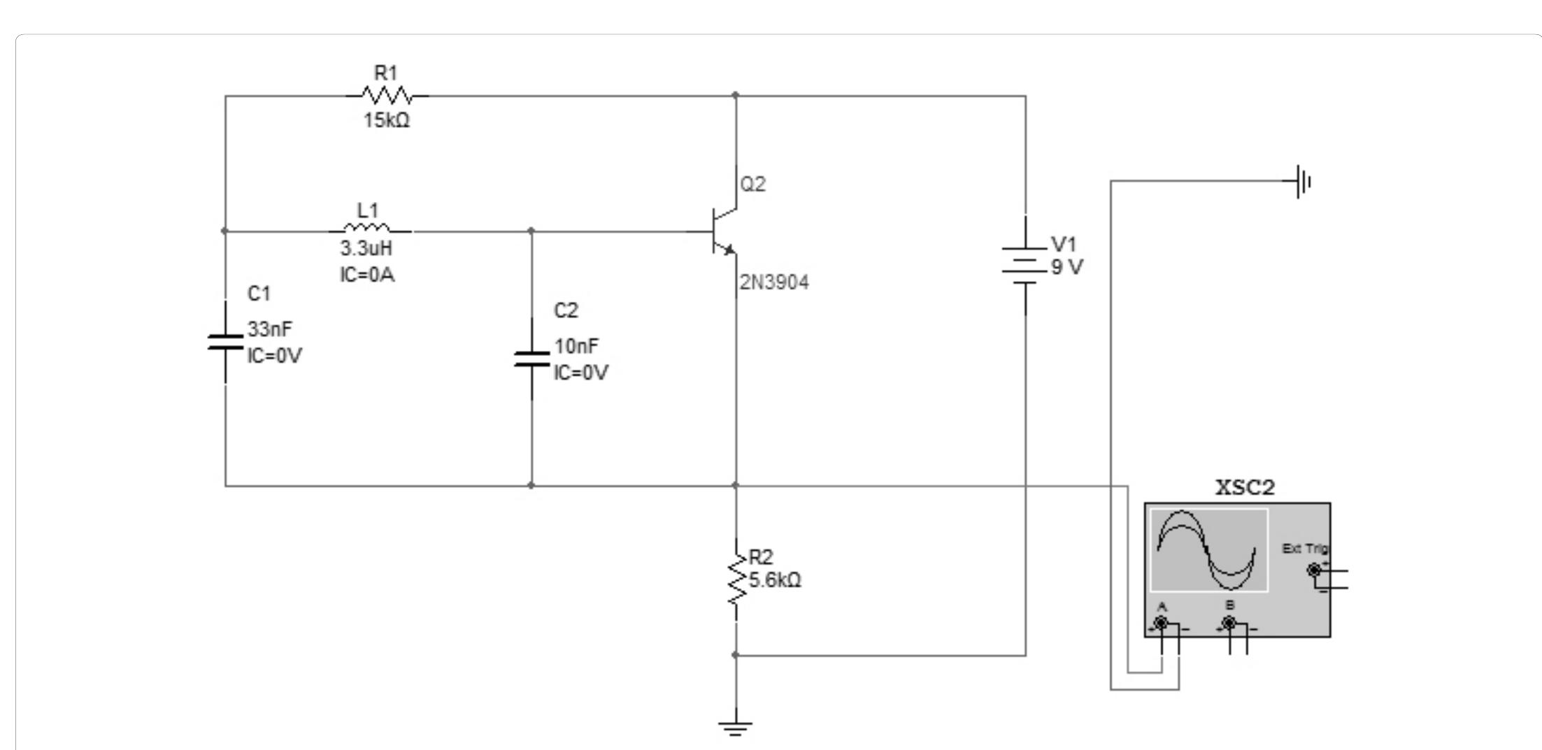 Colpitts oscillator schematic diagram with a new transistor