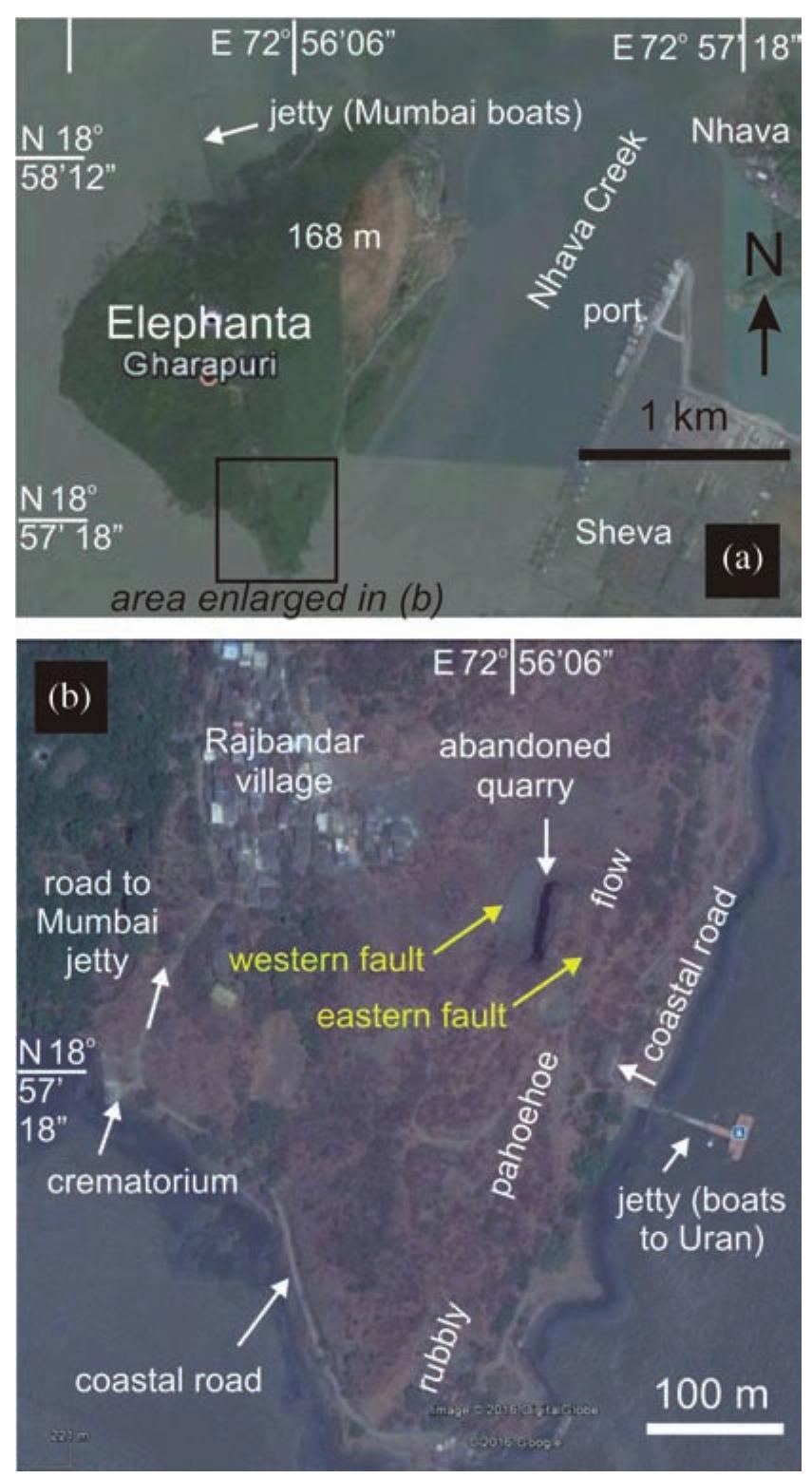 (a) google earth image of elephanta island in the mumbai