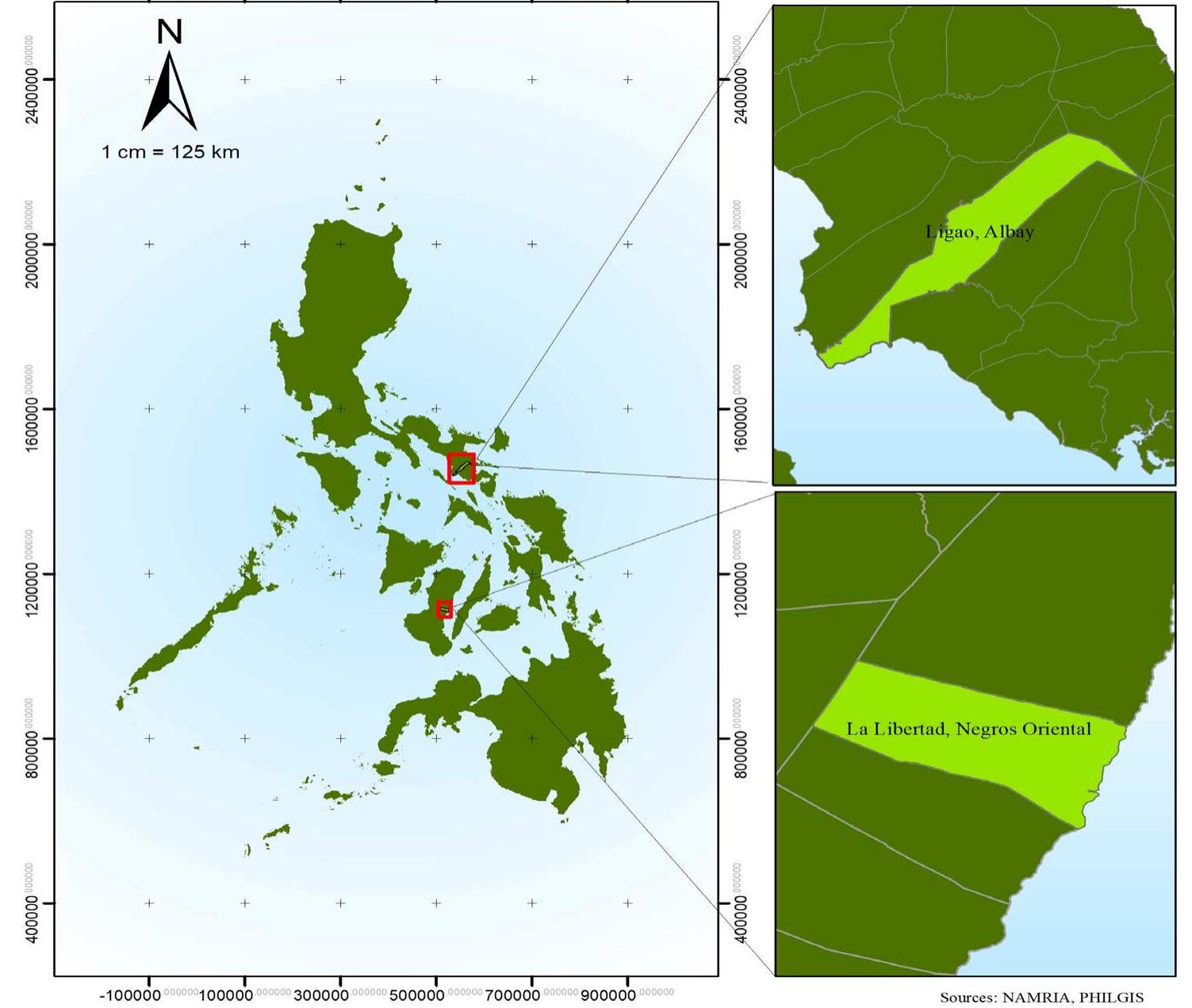 Igure 1. location map of the two pilot areas of conservation