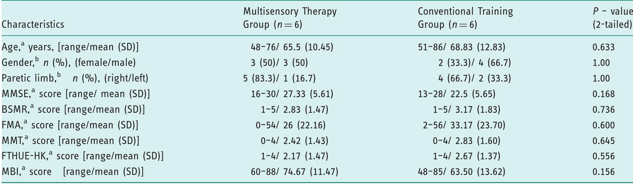 Mmse, mini mental state examination; bsmr, brunnstrom stages