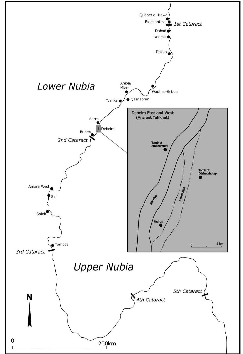 Map of colonized nubia during the new kingdom showing the