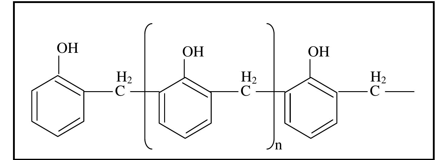 Chemical structure of novolac phenol-formaldehyde resins