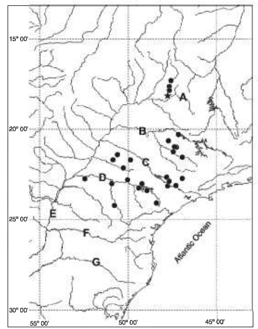 Map of the upper rio parana basin and adjoining regions