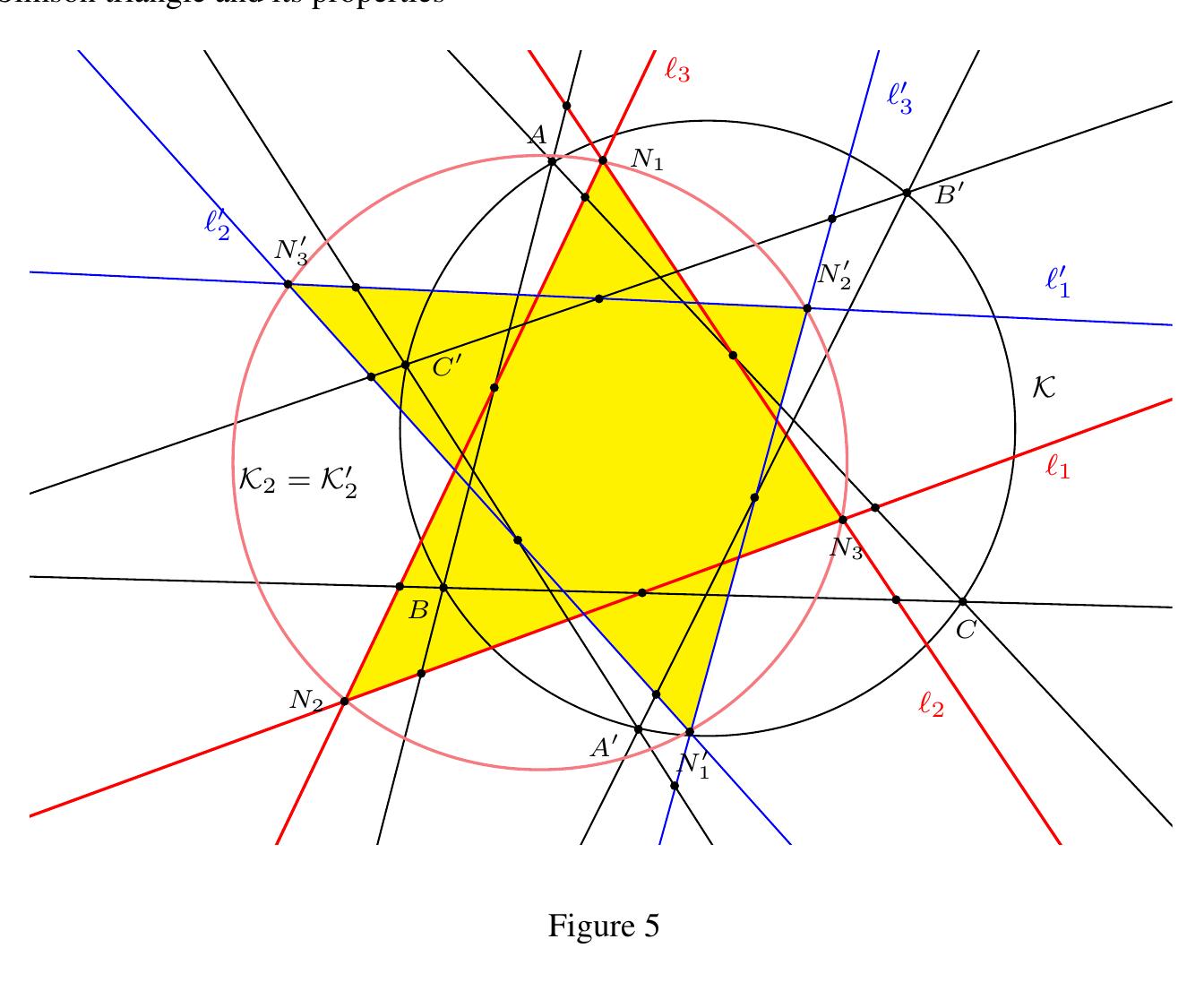 Figure 7 - The Simson Triangle and Its Properties