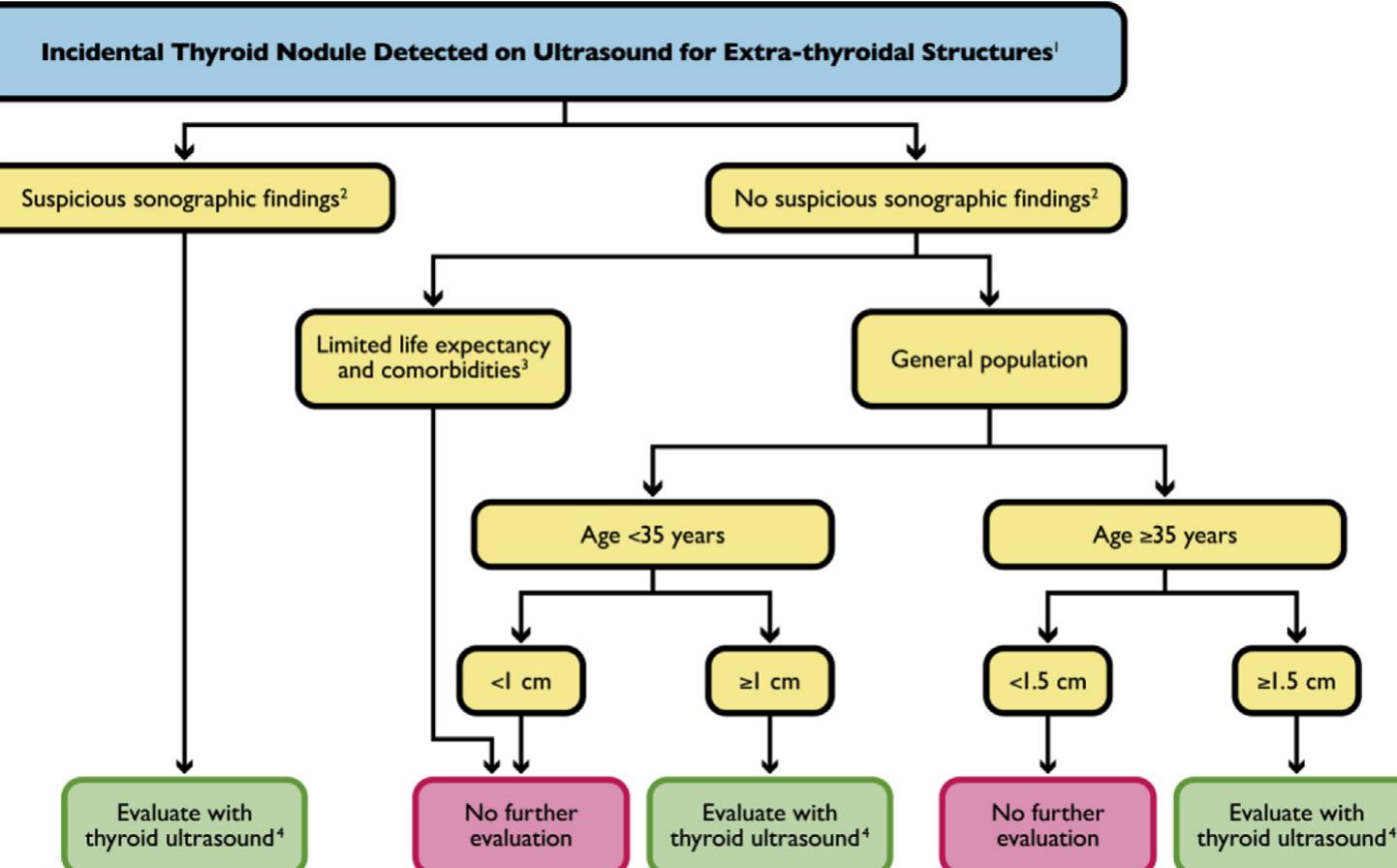 Flowchart for incidental thyroid nodules (itns) detected on
