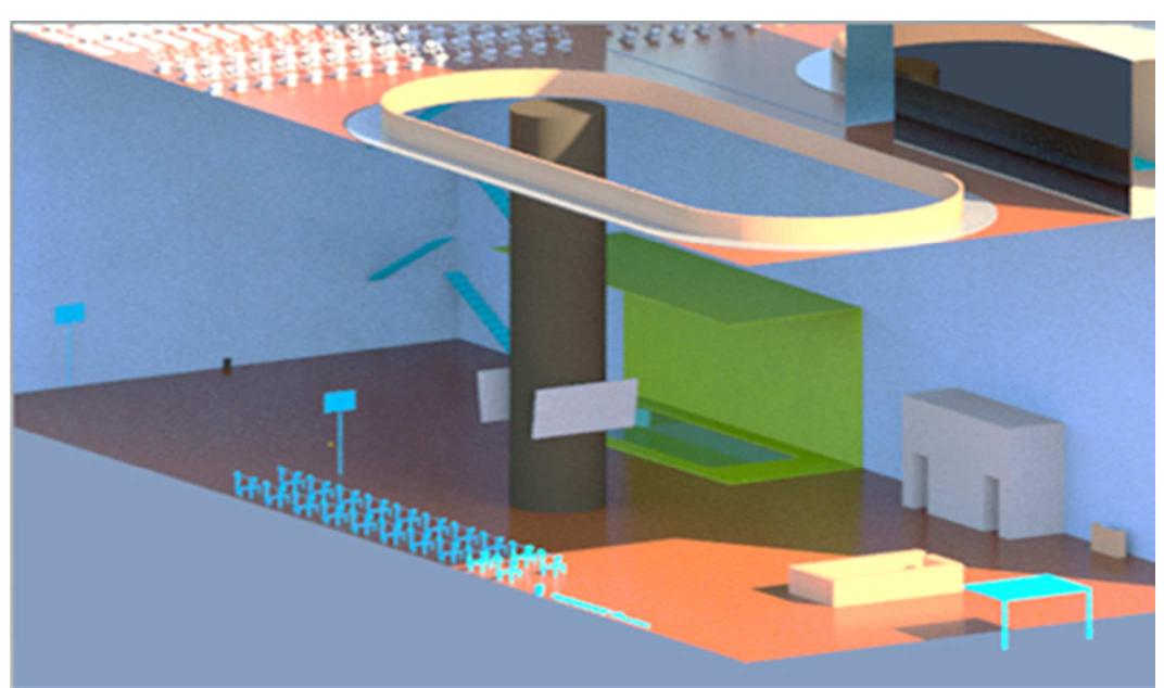 The complete facility layout 3d rendering the complete