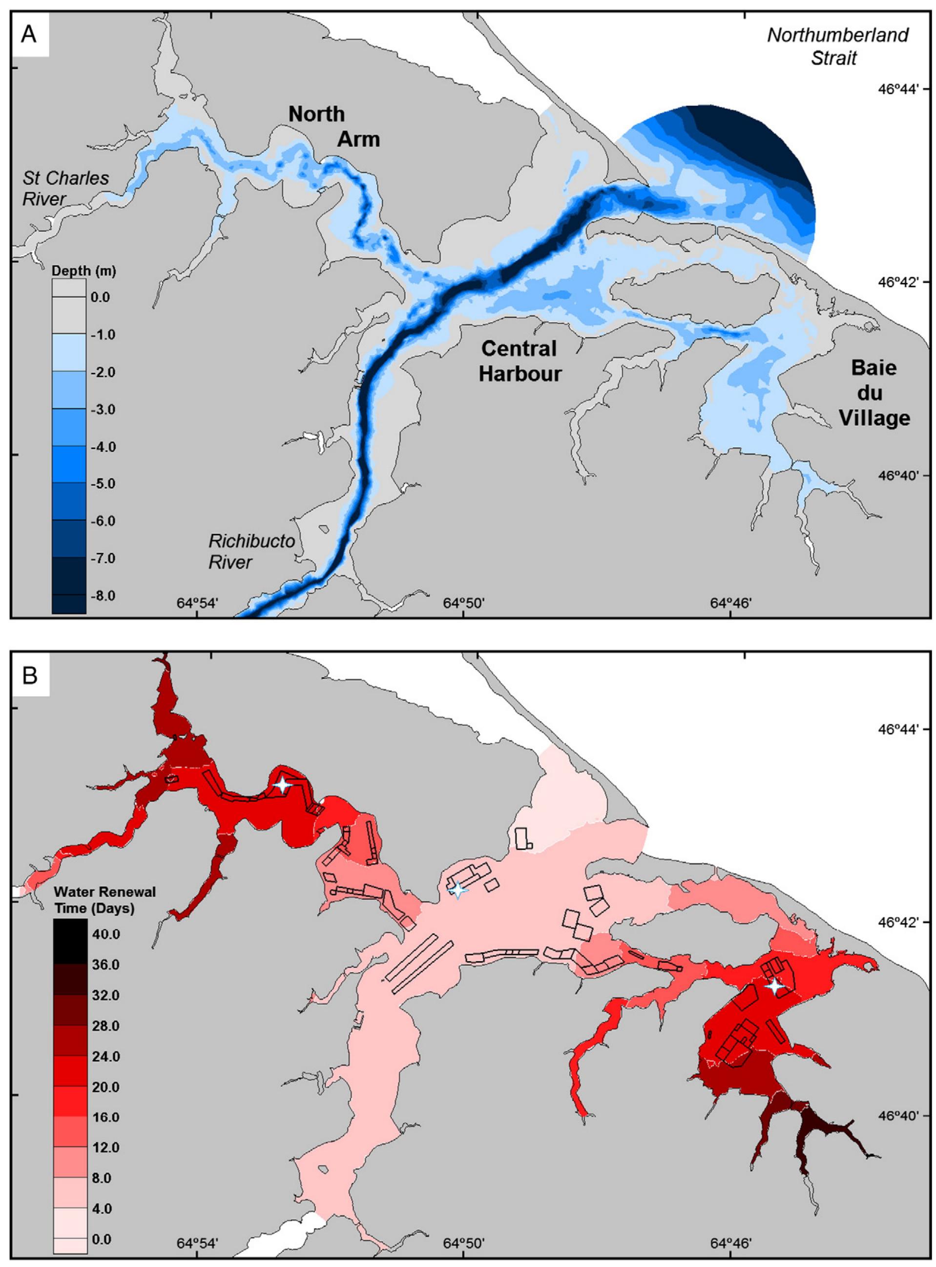 Study area. a) map of richibucto estuary with its three main