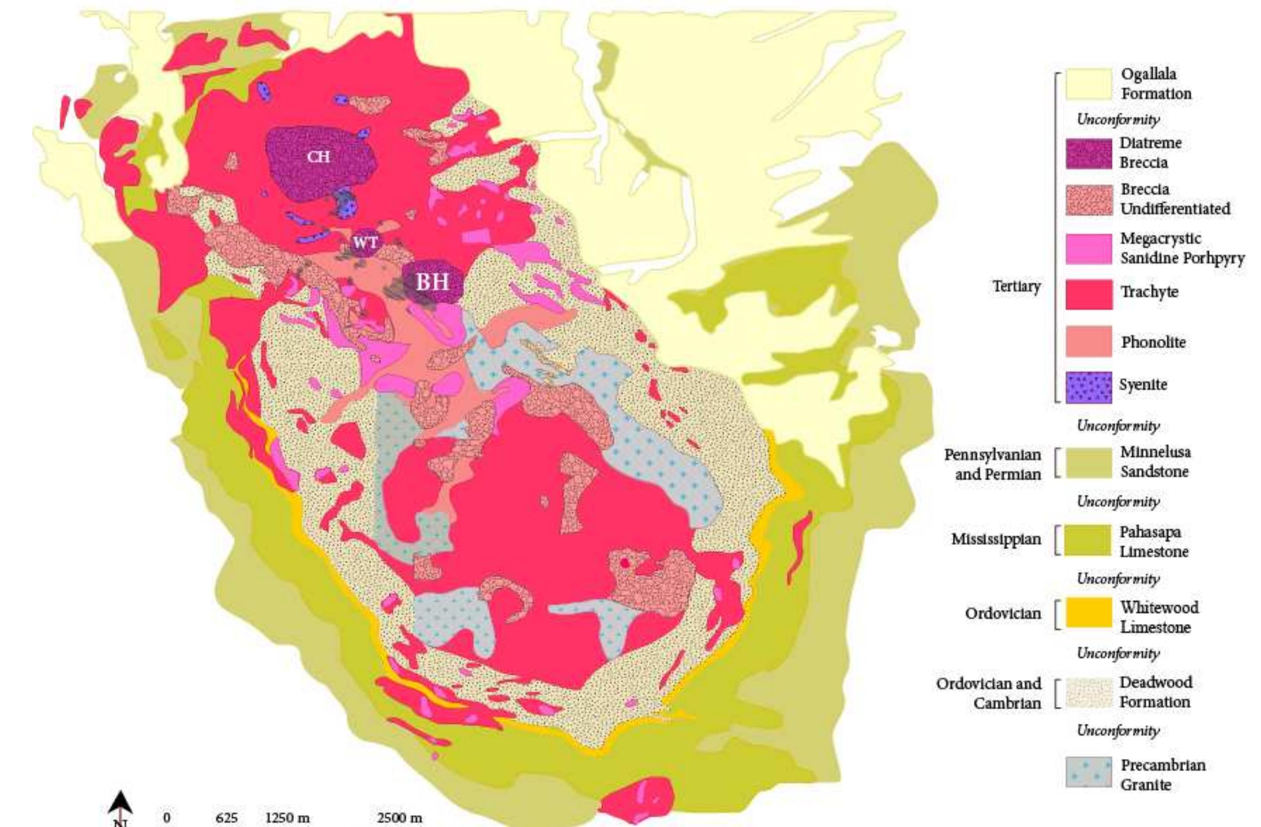 2: geologic map of the bear lodge dome. this map shows the