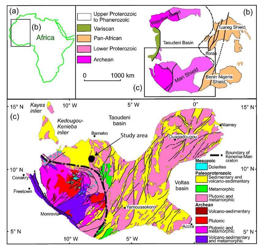 (a) simplified map of africa. (b) simplified geological maps