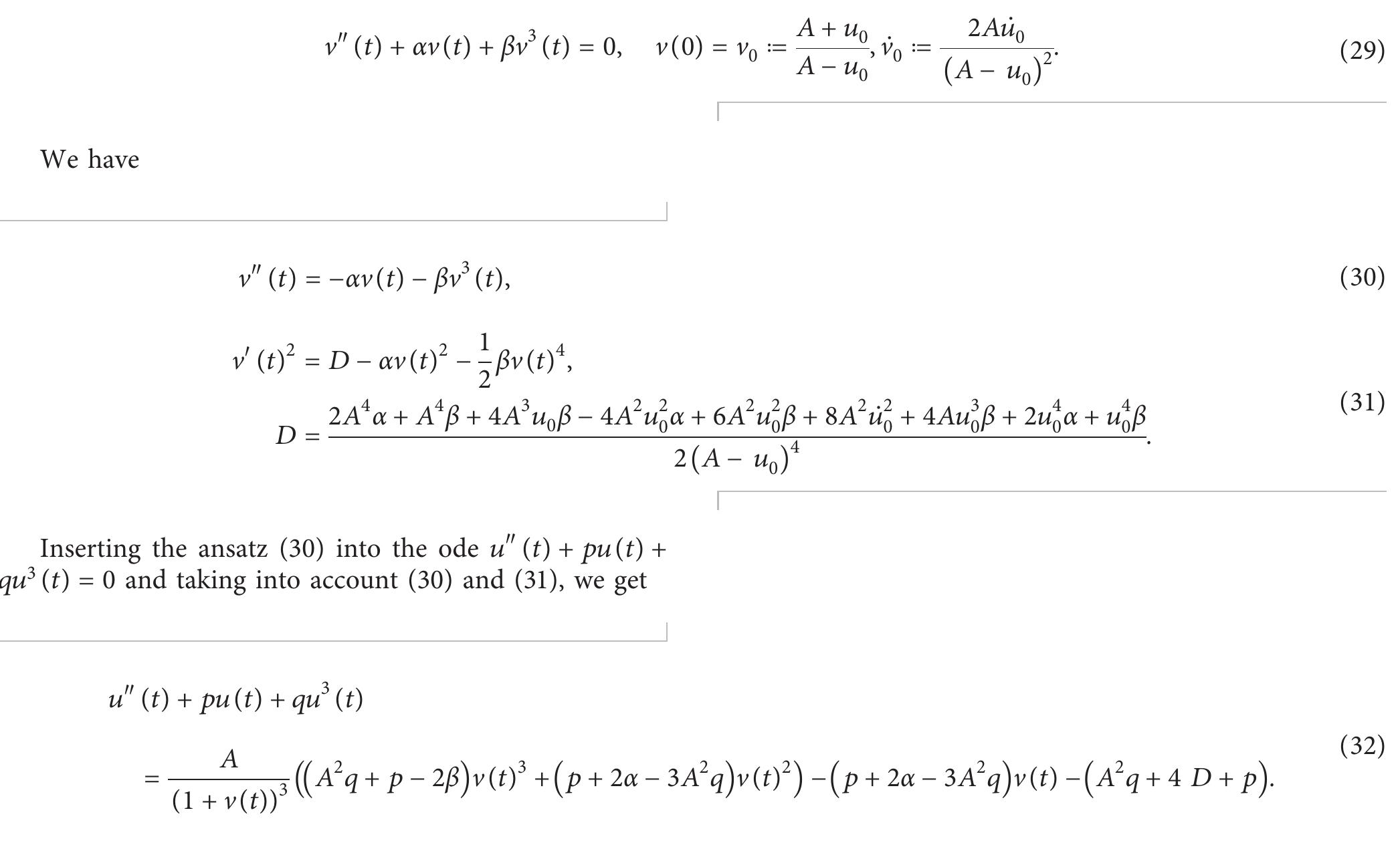 Table 4 - The Duffing Oscillator Equation and Its