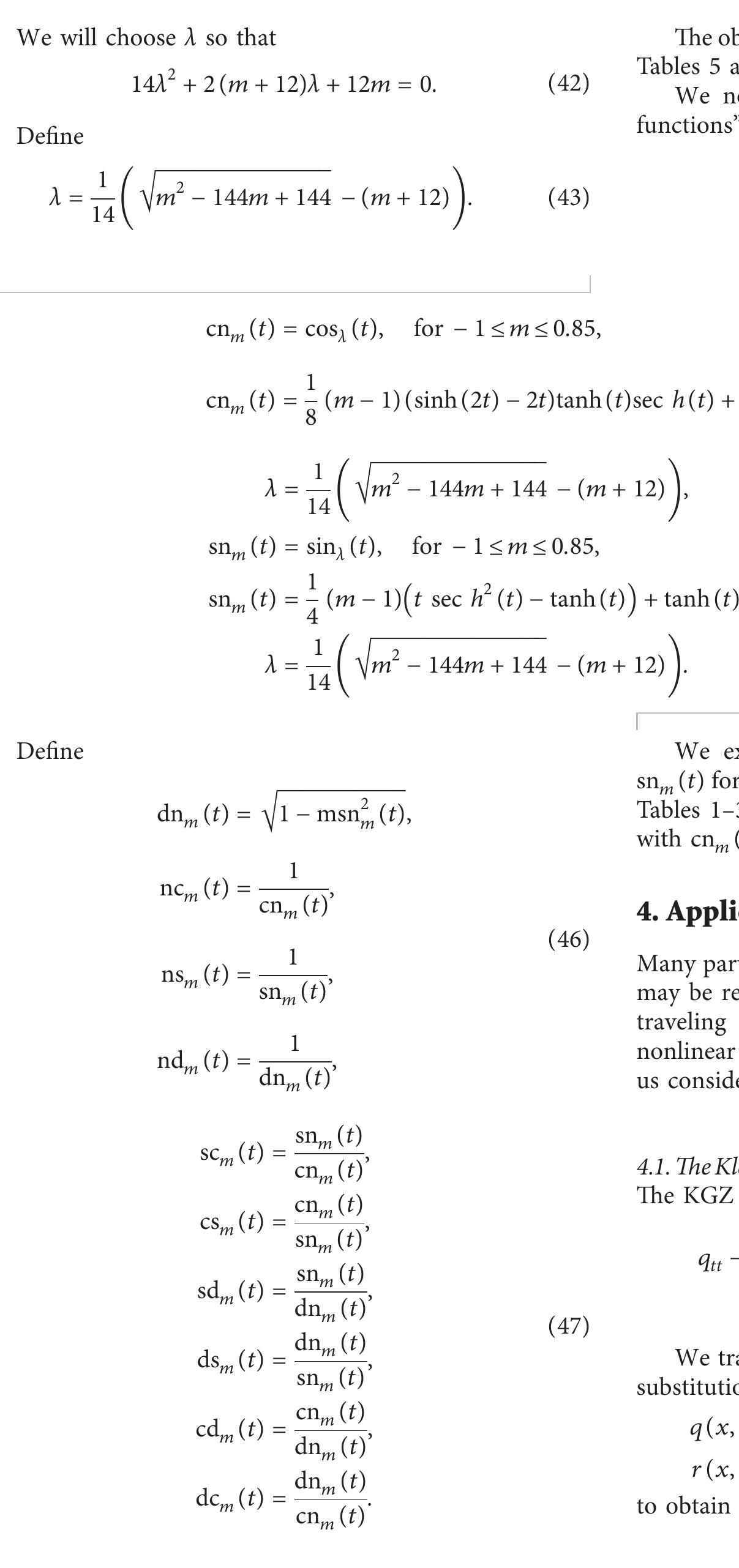 Table 6 - The Duffing Oscillator Equation and Its