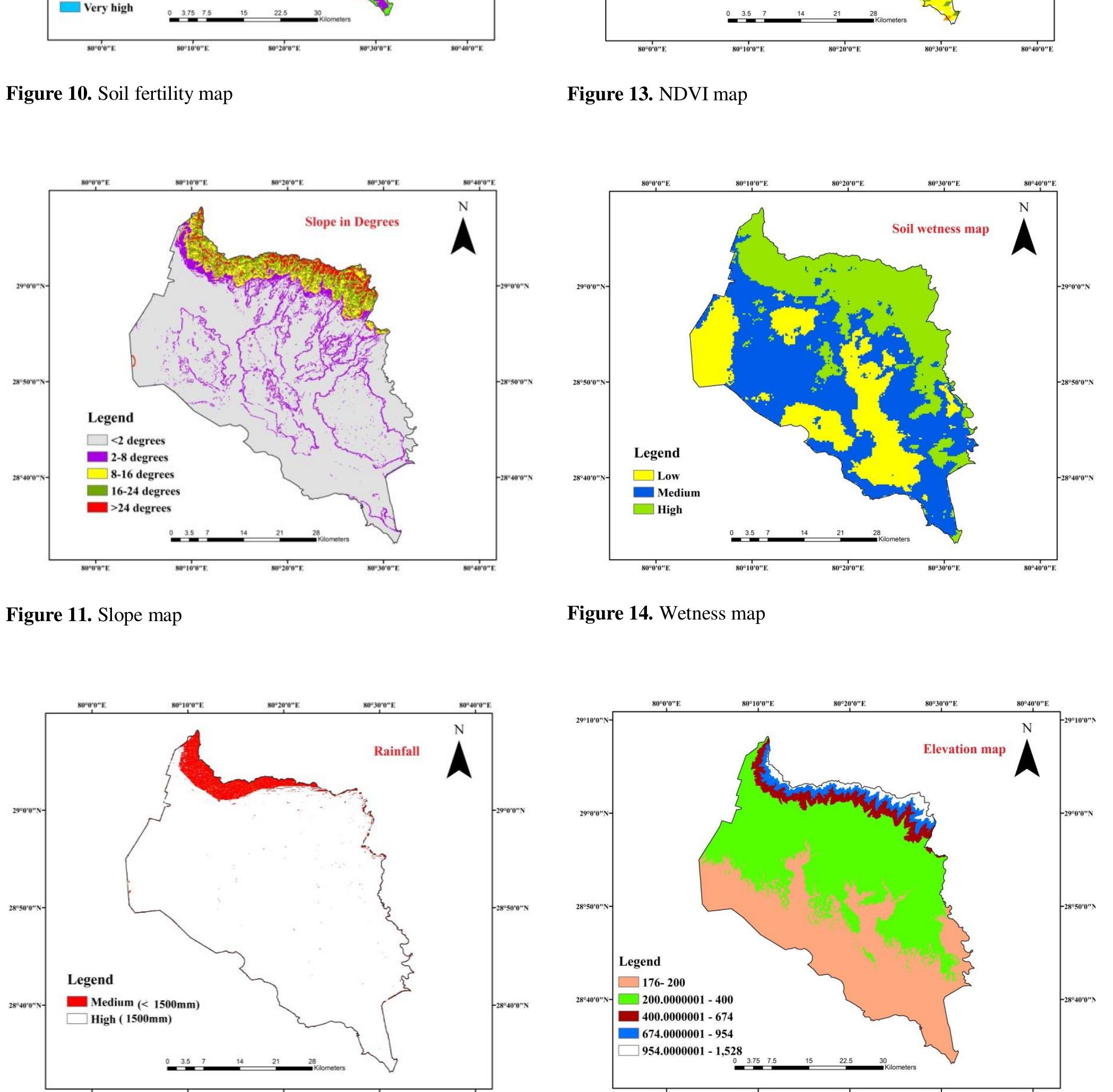 Elevation map figure 12. rainfall map