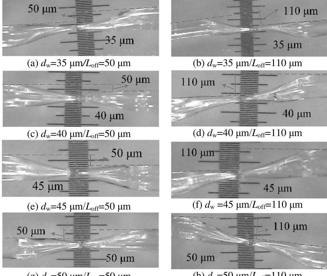 Shows microscope image of the fabricated s-taper fibers. the