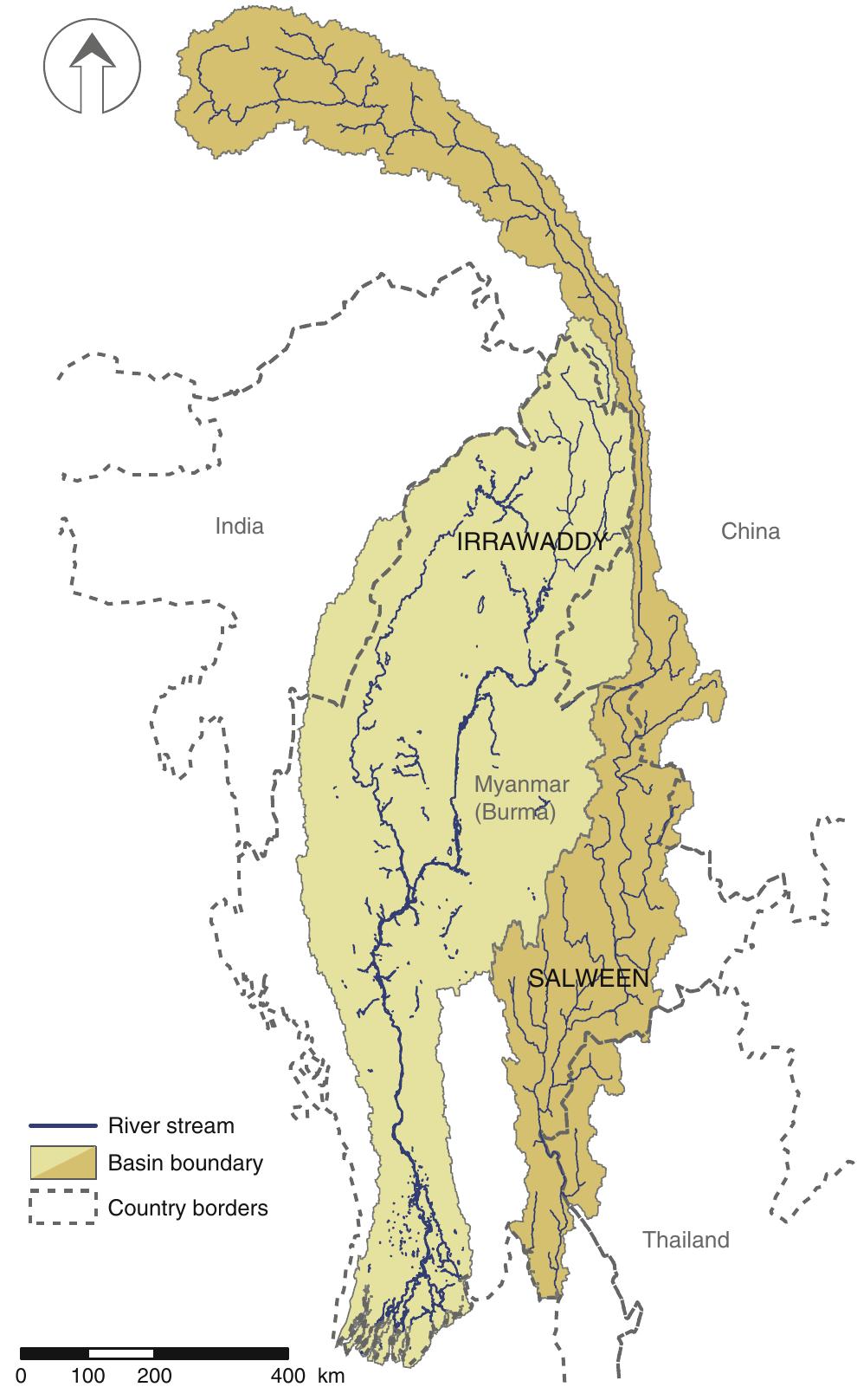 Map of the study area with location of the river basins in