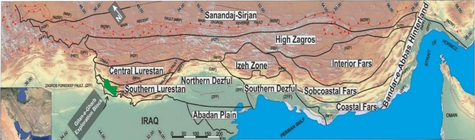Geological classification of zagros fold-thrust belt, which