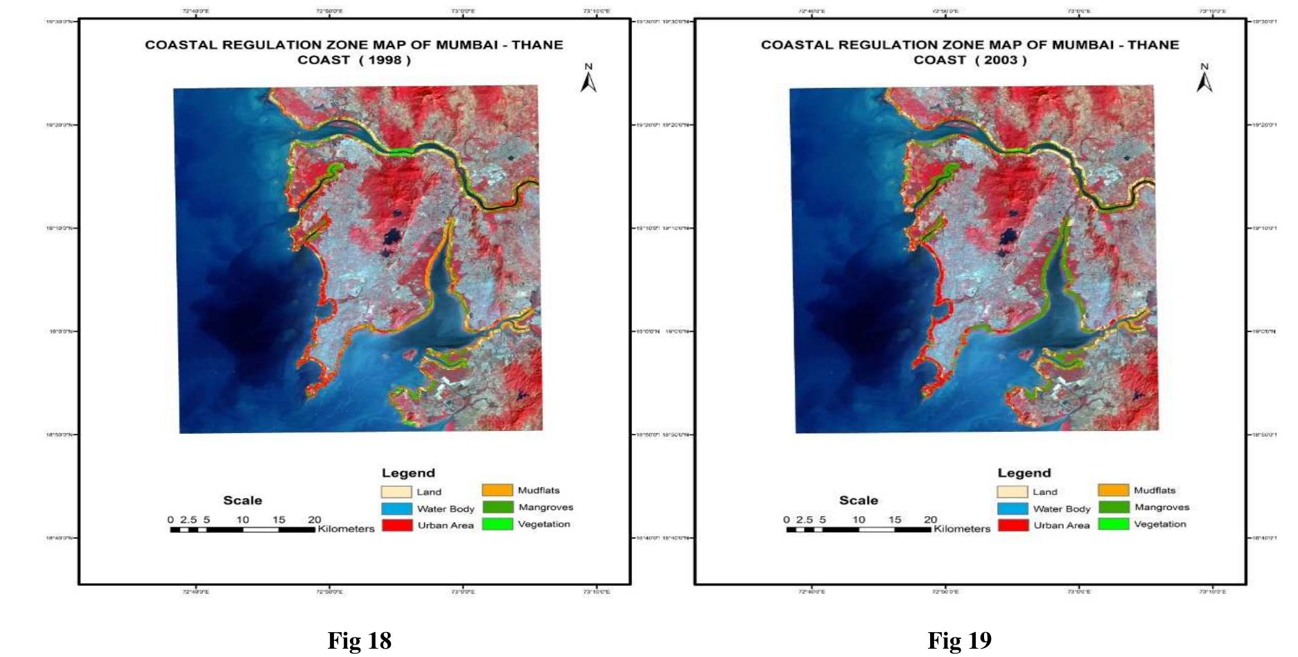 Coastal regulation zone map of mumbai — thane coast of 1998