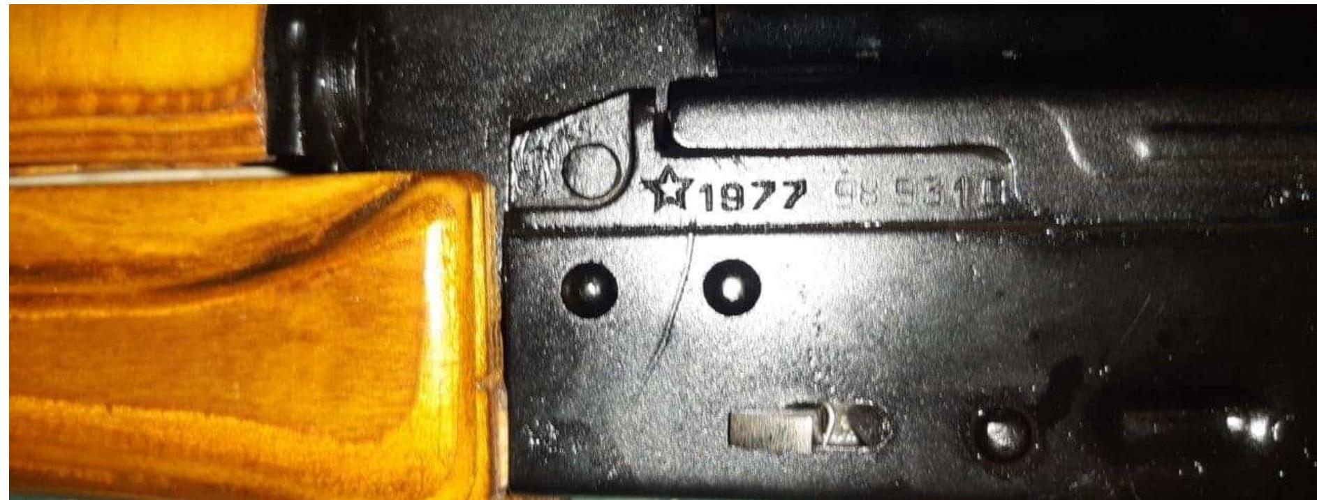 19 trunnion markings on an akm converted to look like an