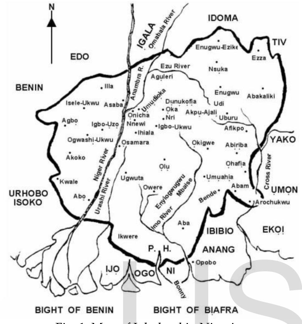 Map of lgboland in nigeria source:https:/