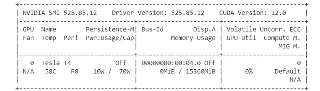 Figure shows specifications of the gpu used in the