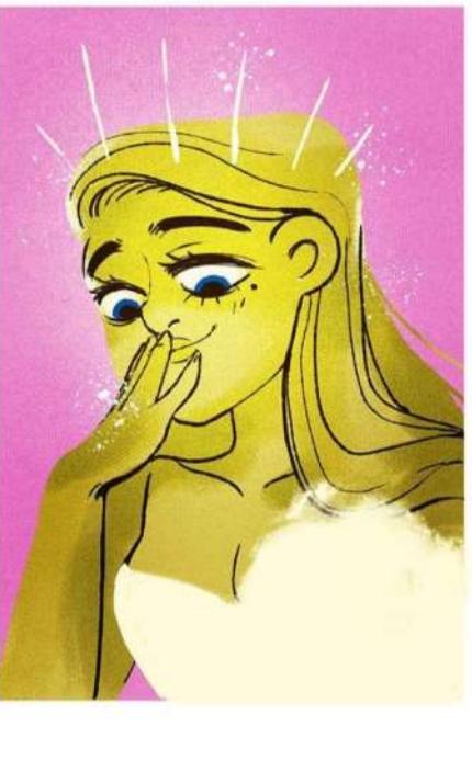 In lore olympus, the yellow color is used on the body of