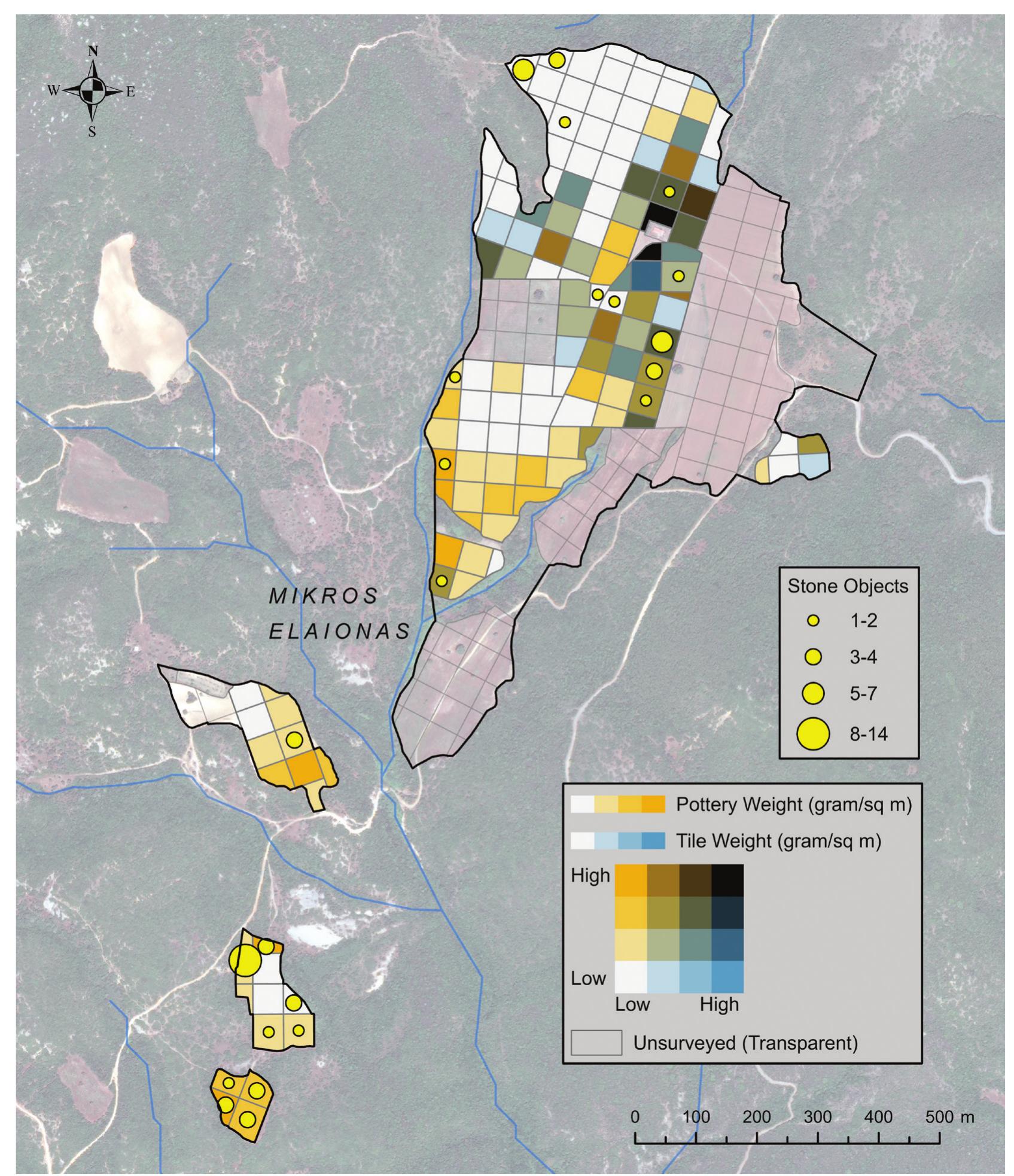 Bivariate density map showing the results of the pedestrian