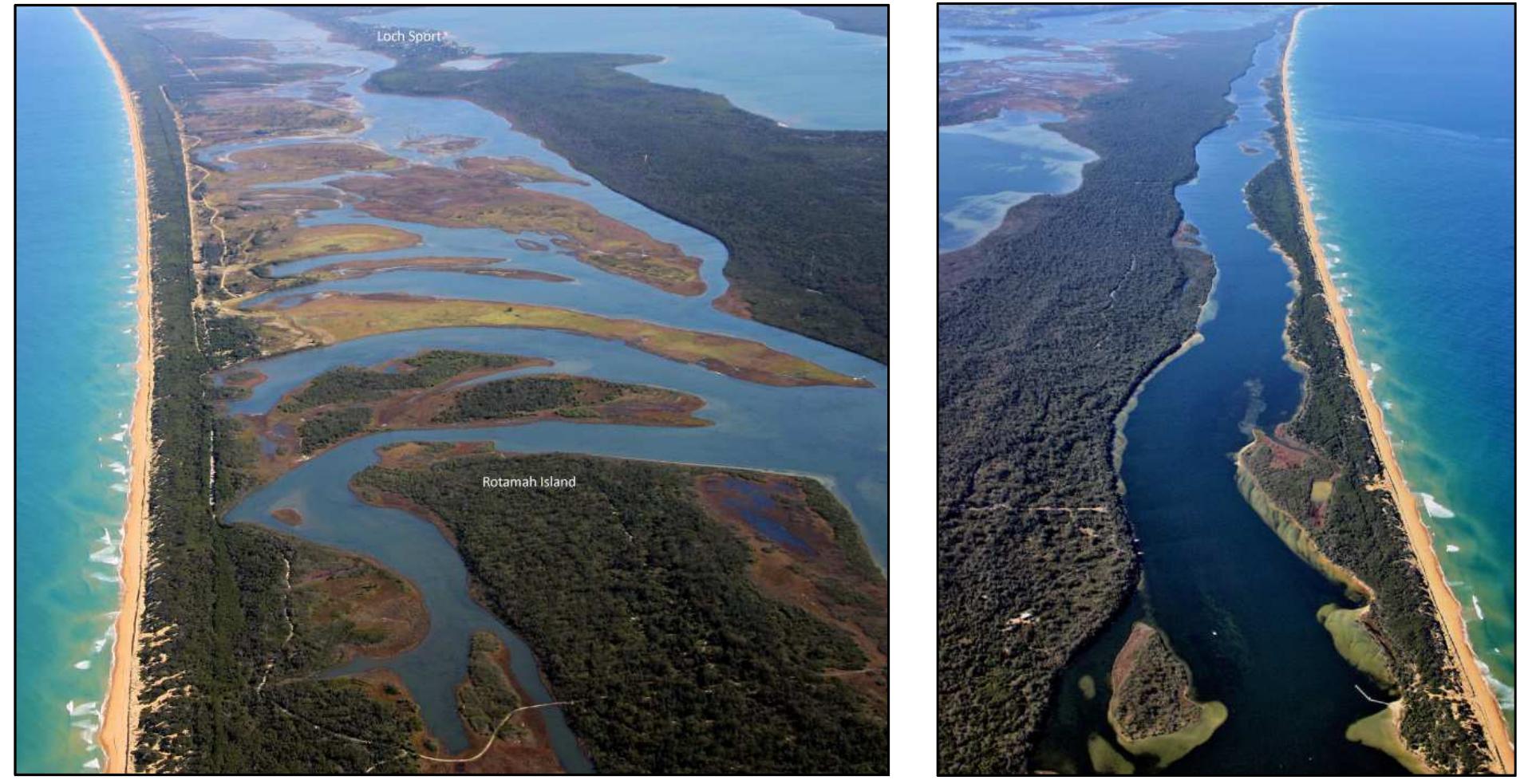 Former tidal inlet channels and delta islands west of