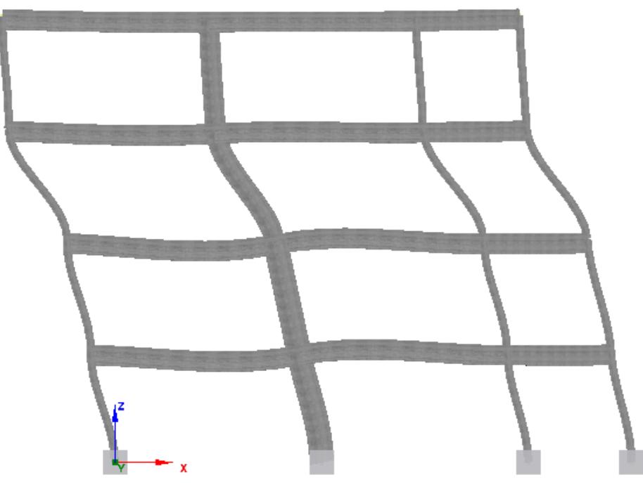 Soft-storey mechanism on the third storey of the bf.