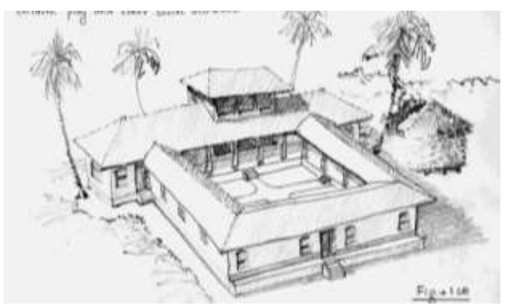 Ariel view of a vernacular residence [9] verandahs are
