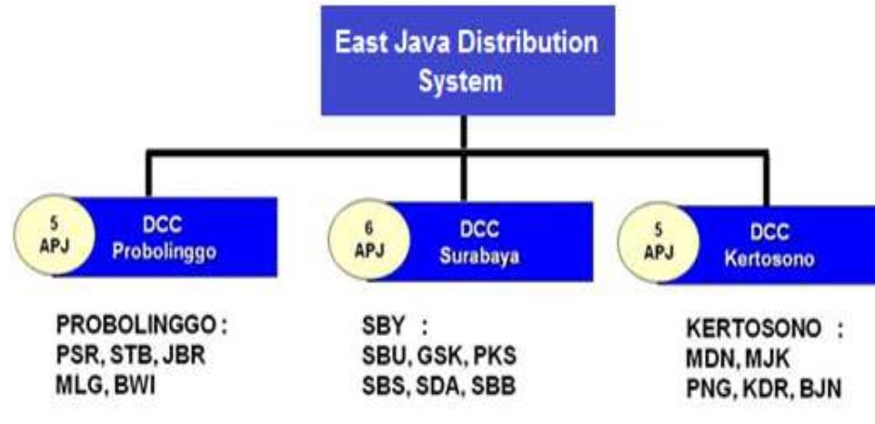 Operational pattern of electrical power distribution east