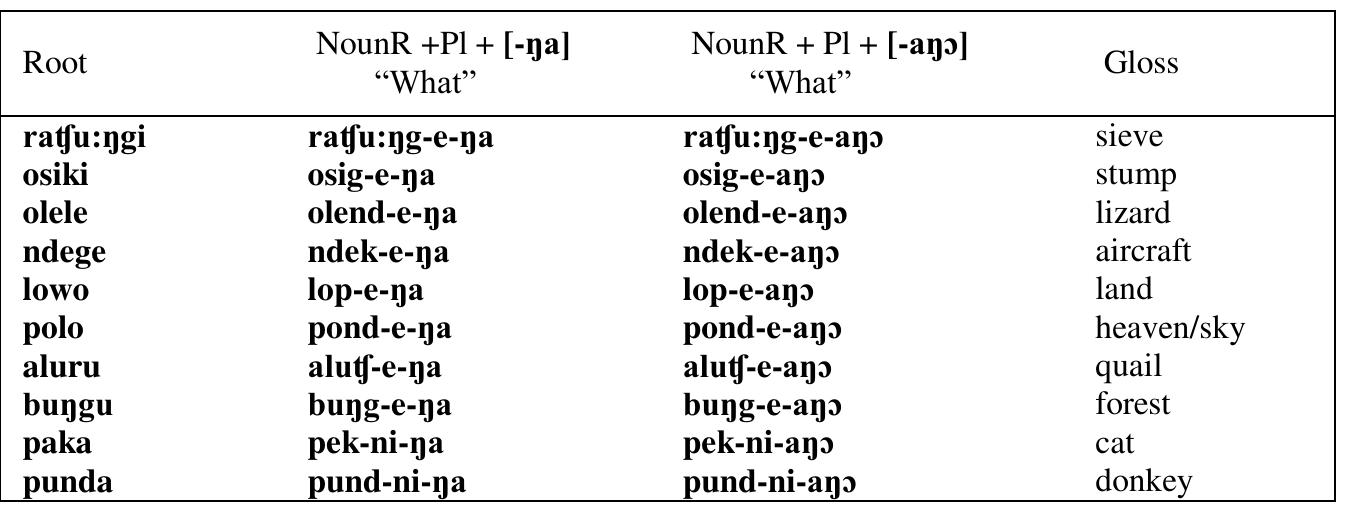 Vowel final plural nouns with the interrogative suffixes in