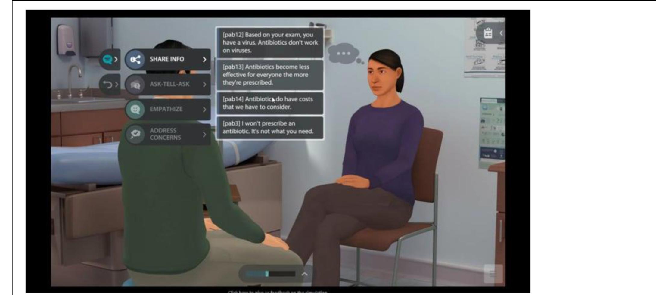 Virtual role-play of dr. wei, the virtual provider with her