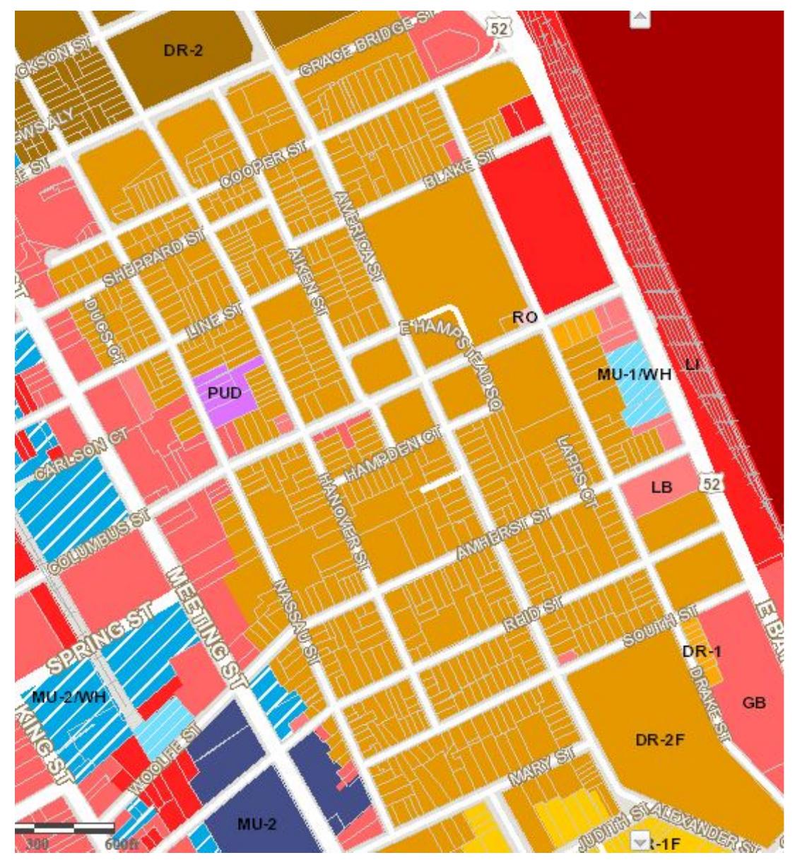 10: map of zoning overlays in the east side from city of
