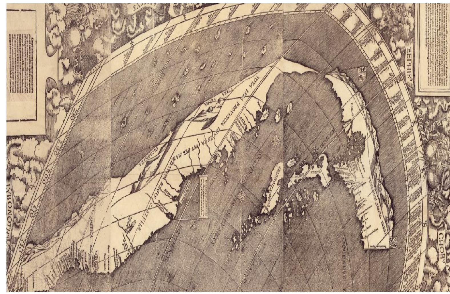 Martin waldseemiiller’s map of america (1507) continent;