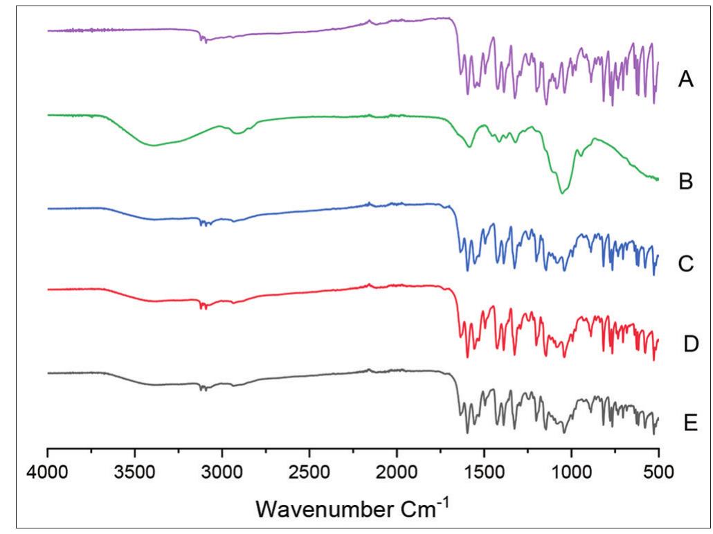 Ft-ir spectra of (a) tnx, (b) hpmc, (c) sd 1:1, (d) sd 1:2,