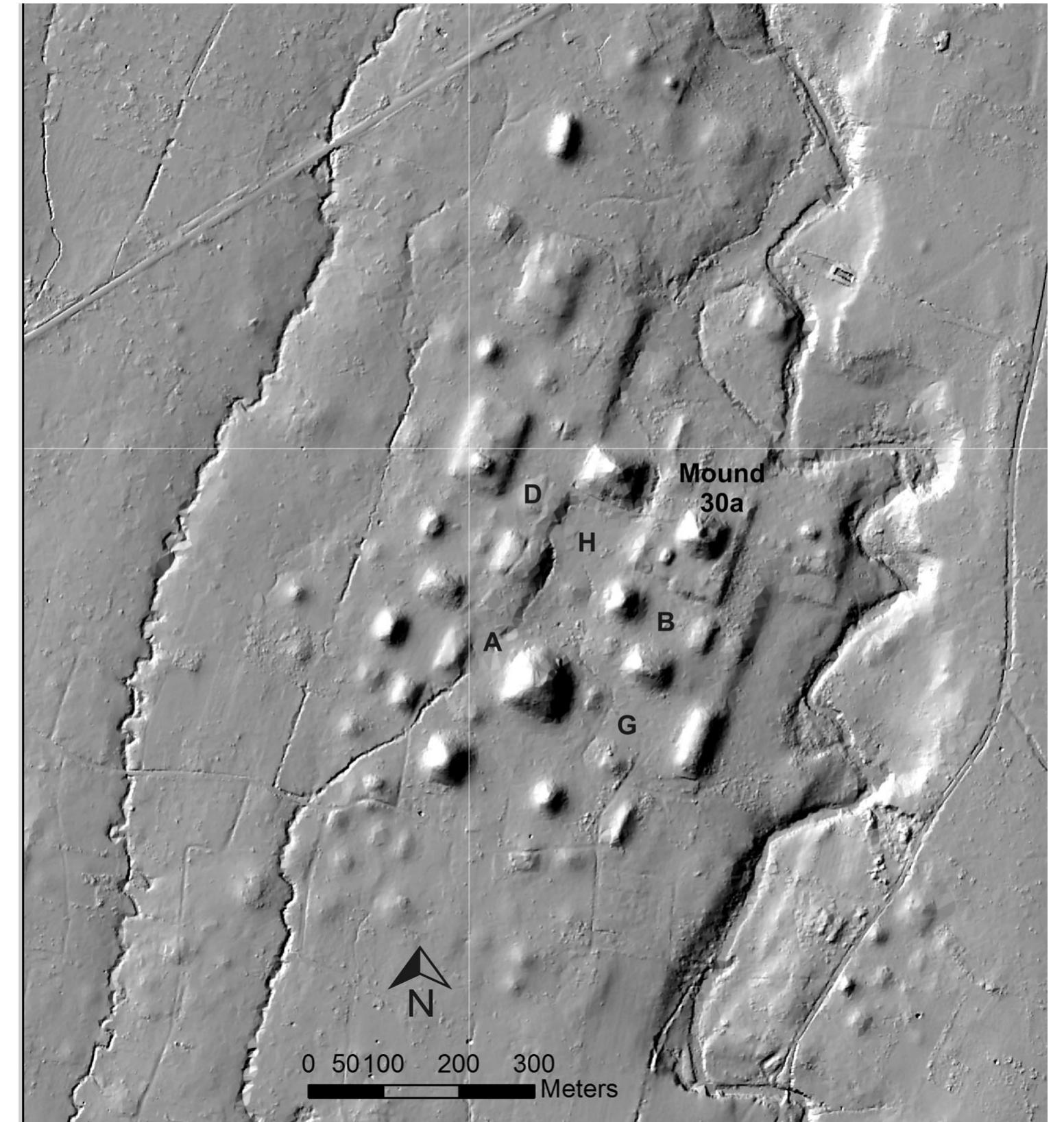 Layout of the izapa capital city (letters indicate mound