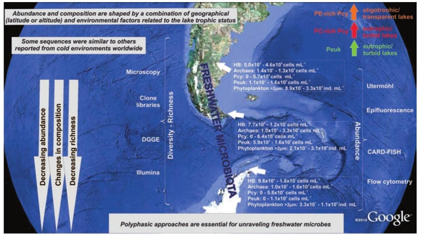 5 figure outlining the principal geographical patterns found