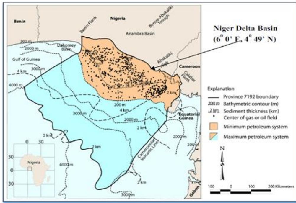 Map of nigeria showing the niger delta basin. (source: from