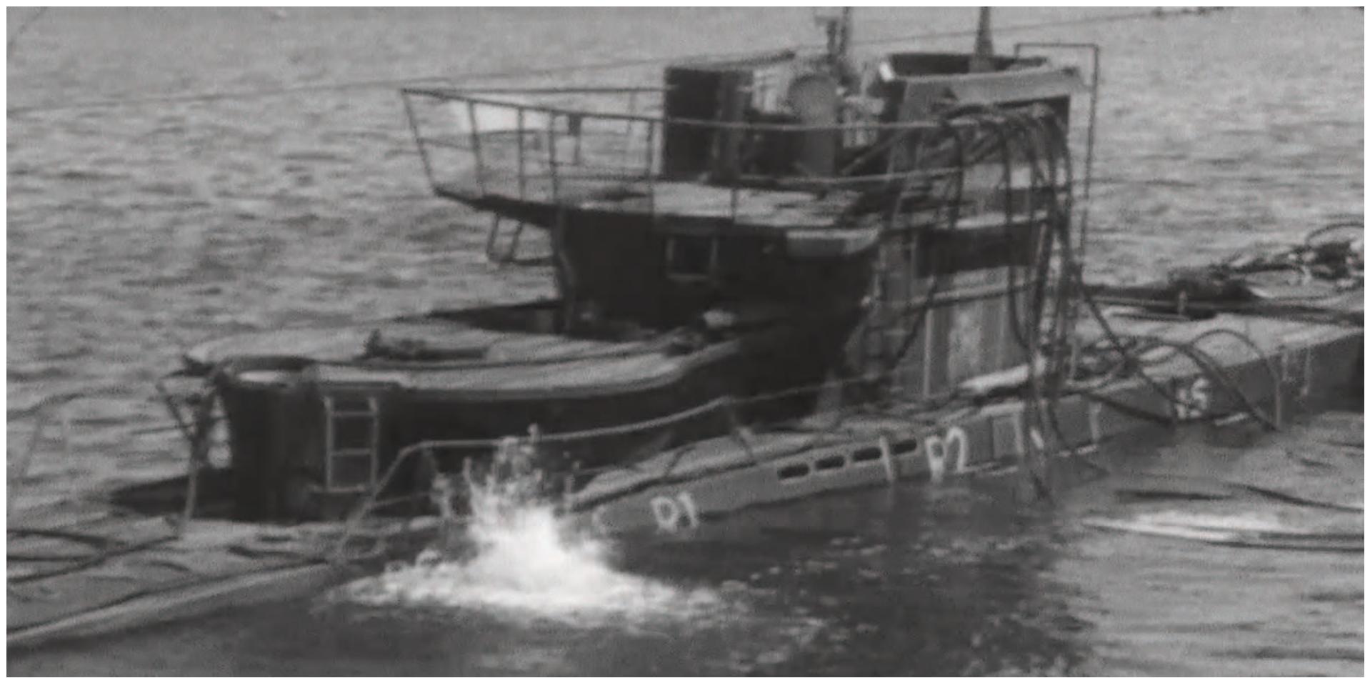 Starboard aft quarter side of the u-1105 conning tower