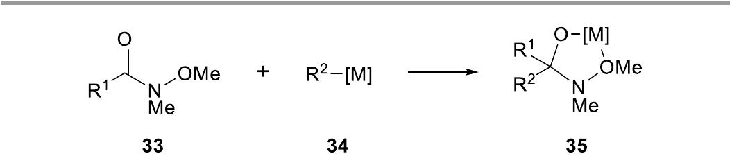 Formation of metal complex 35 upon treatment of weinreb