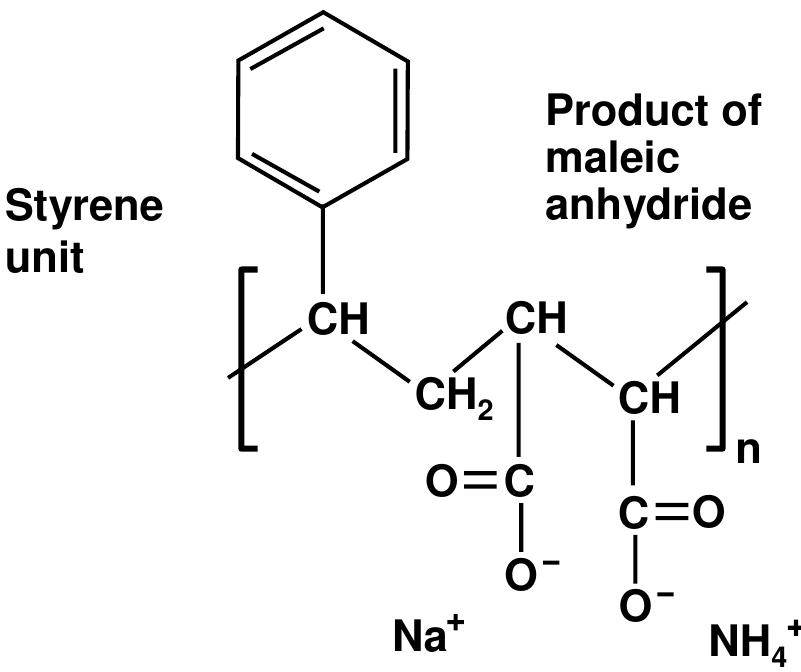 Chemical structure of styrenemaleic anhydride (sma) and a