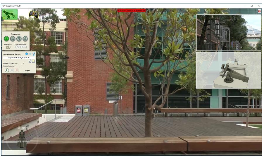 Screen of the mobile robot control system