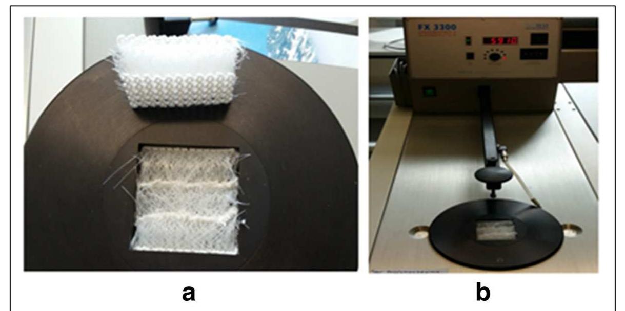 Measurement setup for air flow tangential to the layer. a