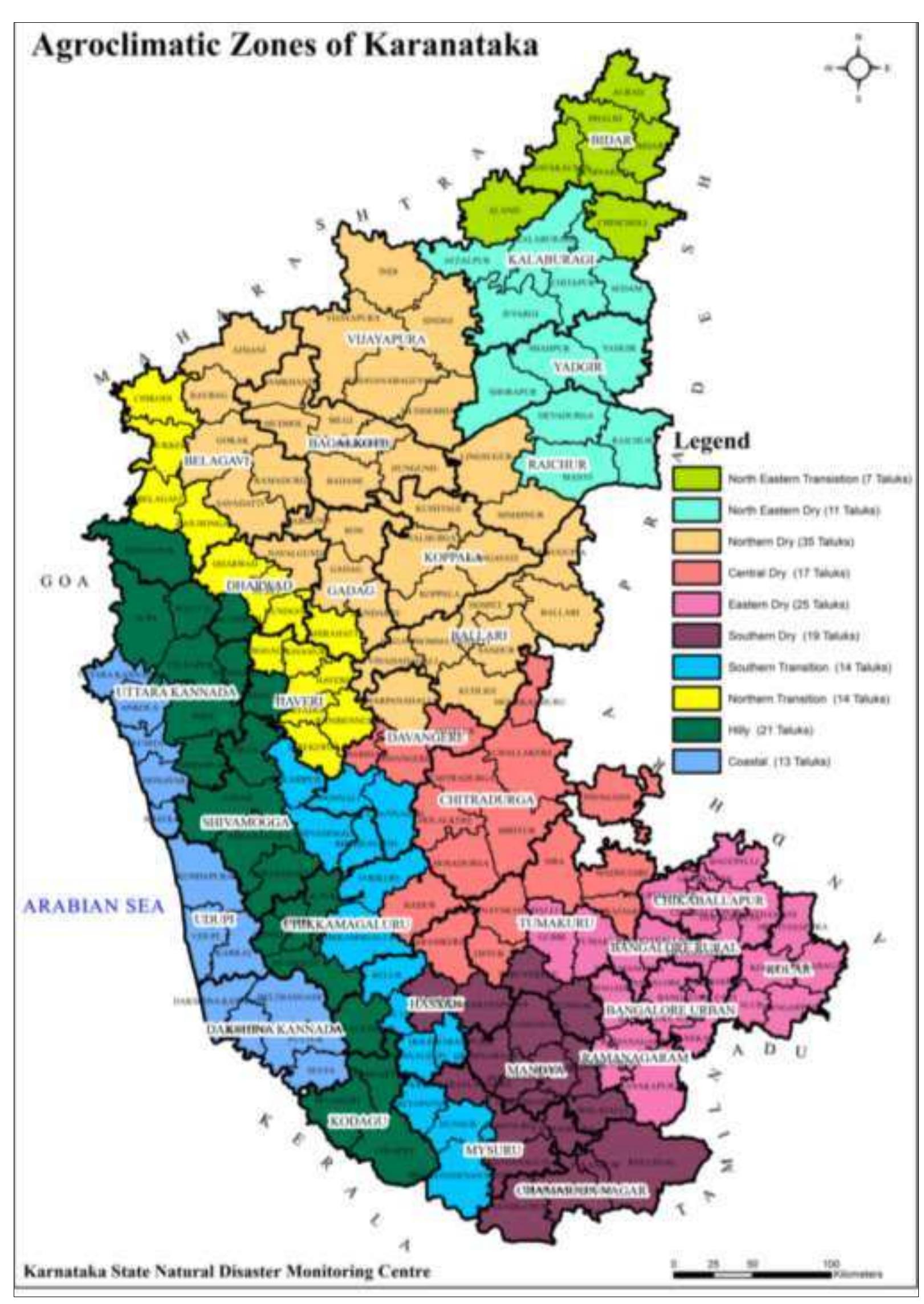 Agroclimatic zones of karnataka by applying regression, we
