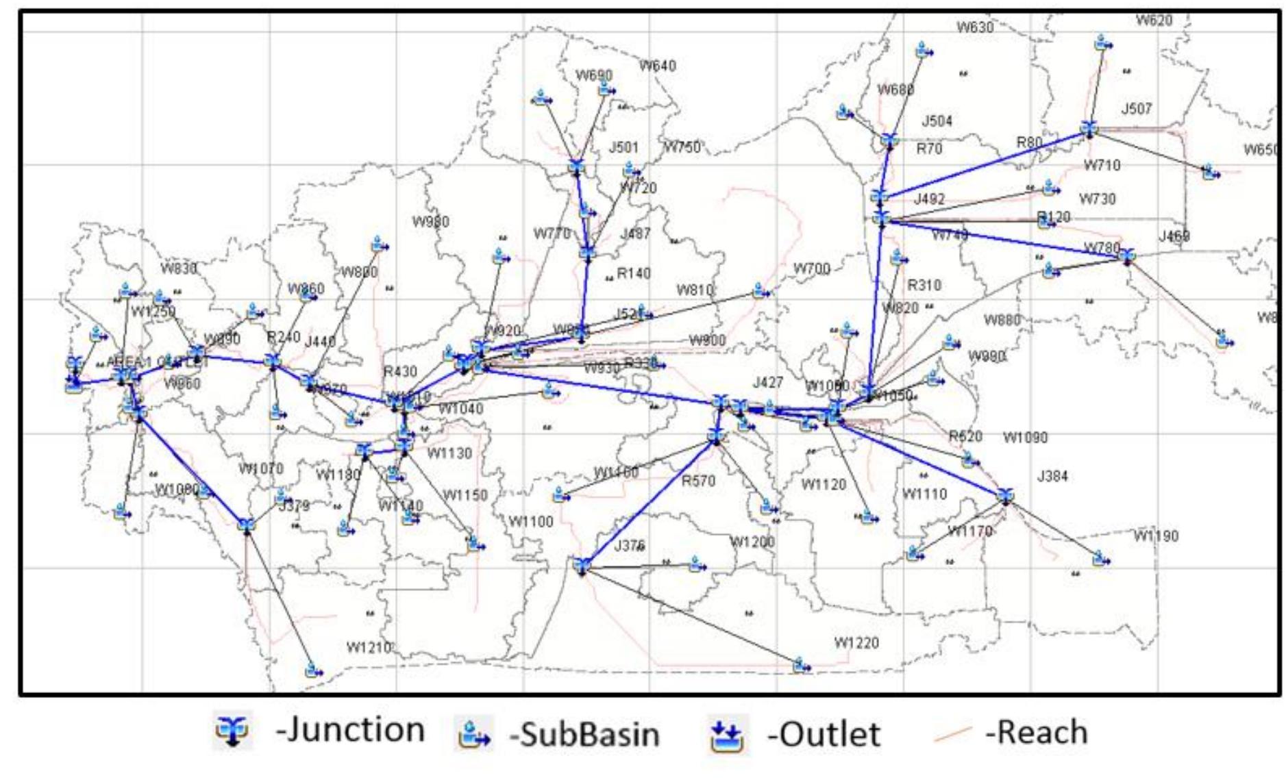 Diagram of watershed as hec-hms input effective application