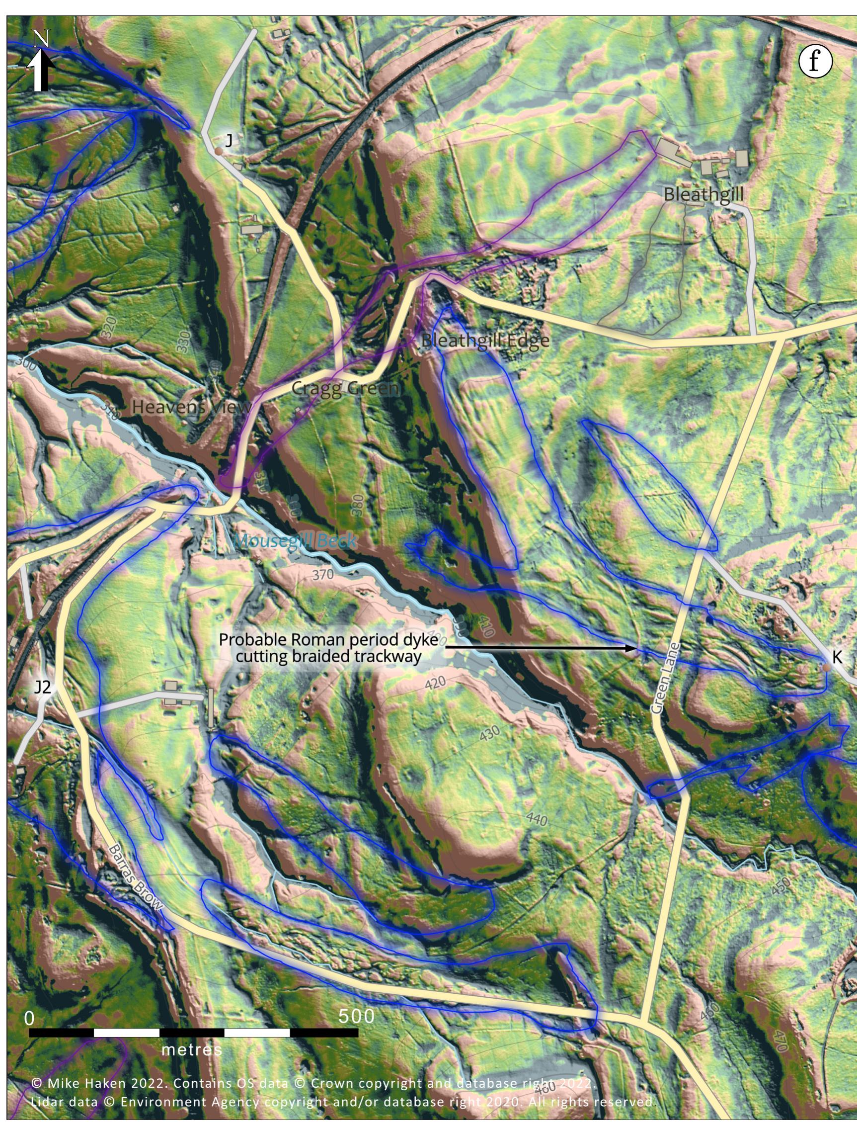 F. lidar imagery with os opendata overlay showing the course